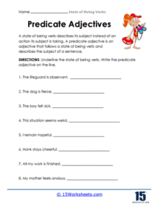 State of Being Verbs Worksheets - 15 Worksheets.com