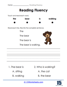 Reading Fluency Worksheets 15 Worksheets