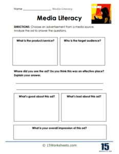 Media Literacy Worksheets - 15 Worksheets.com