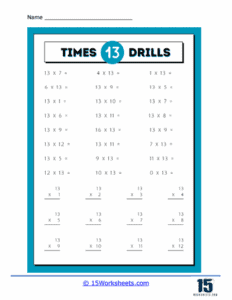 13 Times Tables Worksheets - 15 Worksheets.com