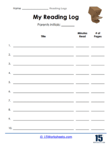 Reading Logs Worksheets - 15 Worksheets.com