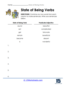 State of Being Verbs Worksheets - 15 Worksheets.com