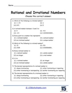 Irrational Numbers Worksheets - 15 Worksheets.com