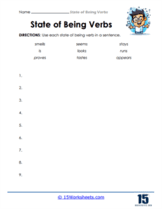 State of Being Verbs Worksheets - 15 Worksheets.com