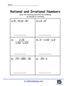 Irrational Numbers Worksheets - 15 Worksheets.com