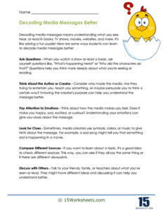 Media Literacy Worksheets - 15 Worksheets.com