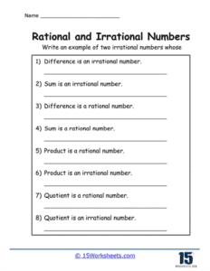 Irrational Numbers Worksheets - 15 Worksheets.com