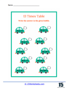 13 Times Tables Worksheets - 15 Worksheets.com