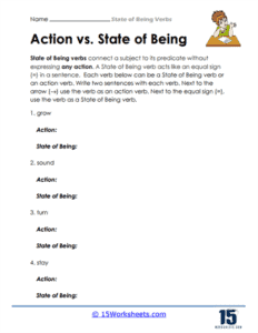 State of Being Verbs Worksheets - 15 Worksheets.com