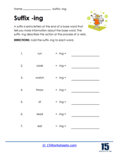 Suffix -ing Worksheets - 15 Worksheets.com