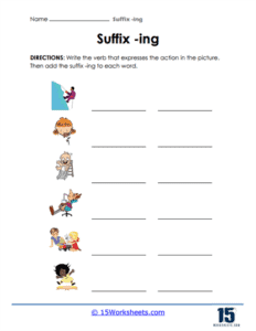 Suffix -ing Worksheets | Participle Practice - 15 Worksheets.com
