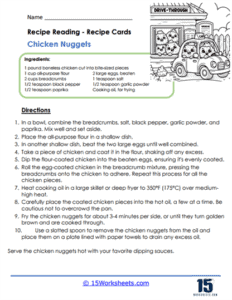 Reading a Recipe Worksheets - 15 Worksheets.com