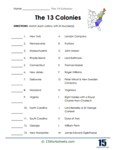 13 Colonies Worksheets - 15 Worksheets.com