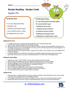 Reading a Recipe Worksheets - 15 Worksheets.com