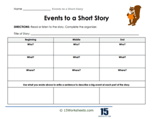 Events to a Short Story Worksheets - 15 Worksheets.com