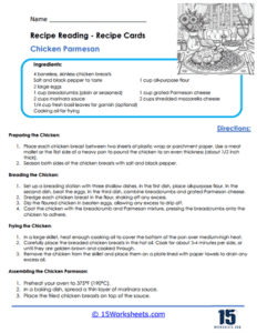 Reading a Recipe Worksheets - 15 Worksheets.com