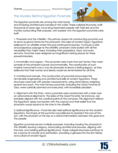 Ancient Egypt Worksheets - 15 Worksheets.com