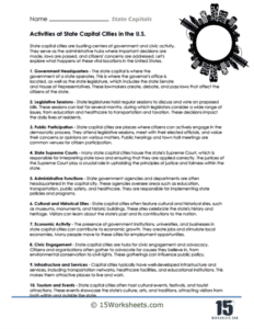 State Capitals Worksheets | Geography Foundations - 15 Worksheets.com