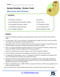 Reading a Recipe Worksheets - 15 Worksheets.com
