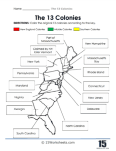 13 Colonies Worksheets - 15 Worksheets.com