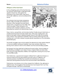 Historical Fiction Worksheets - 15 Worksheets.com