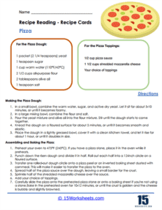 Reading a Recipe Worksheets - 15 Worksheets.com