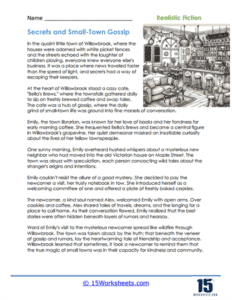 Realistic Fiction Worksheets - 15 Worksheets.com