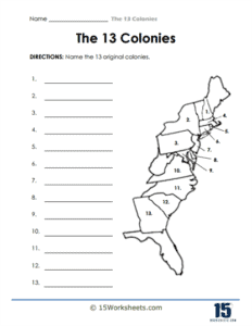 13 Colonies Worksheets - 15 Worksheets.com