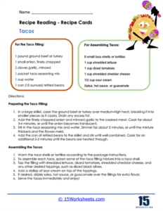 Reading a Recipe Worksheets - 15 Worksheets.com