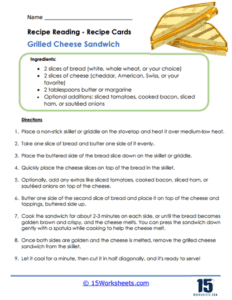 Reading a Recipe Worksheets - 15 Worksheets.com