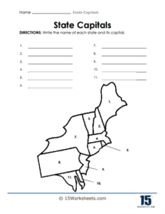 State Capitals Worksheets | Geography Foundations - 15 Worksheets.com