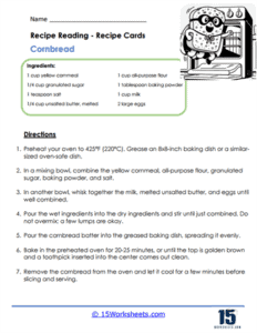 Reading a Recipe Worksheets - 15 Worksheets.com