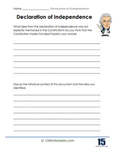 Declaration of Independence Worksheets | Birth of America - 15 ...