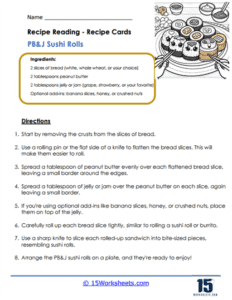 Reading a Recipe Worksheets - 15 Worksheets.com
