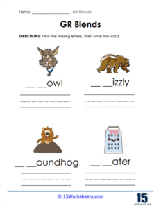 GR Blends Worksheets - 15 Worksheets.com