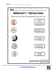 Sorting Coins Worksheets | Coin Sorting and Fluency - 15 Worksheets.com