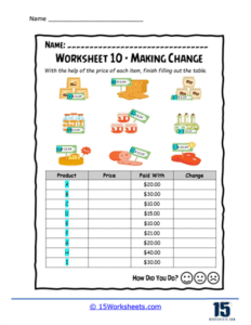 Making Change Worksheets | Learning Money - 15 Worksheets.com