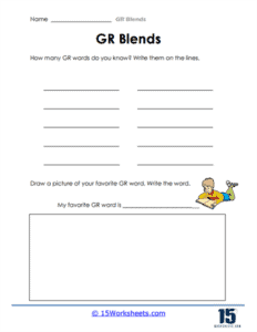 GR Blends Worksheets - 15 Worksheets.com