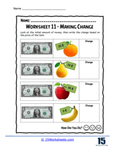 Making Change Worksheets | Learning Money - 15 Worksheets.com
