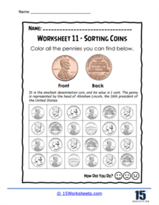 Sorting Coins Worksheets | Coin Sorting and Fluency - 15 Worksheets.com