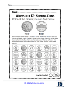 Sorting Coins Worksheets | Coin Sorting and Fluency - 15 Worksheets.com