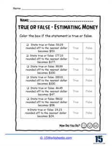 Estimating Money Worksheets - 15 Worksheets.com