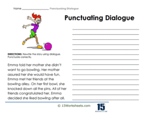 Punctuating Dialogue Worksheets | Formatting Practice - 15 Worksheets.com