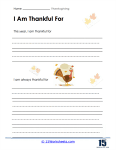 I Am Thankful For Worksheets - 15 Worksheets.com