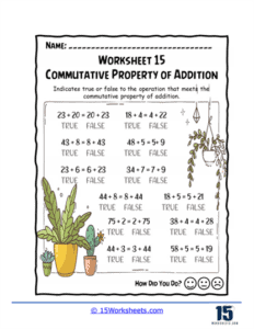 Commutative Property Worksheets - 15 Worksheets.com