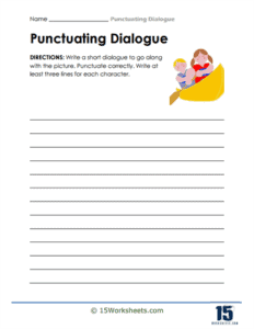 Punctuating Dialogue Worksheets | Formatting Practice - 15 Worksheets.com
