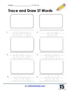 ST Blends Worksheets | Reinforce Phonics Skills - 15 Worksheets.com