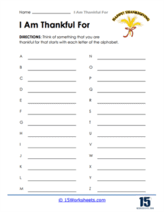 I Am Thankful For Worksheets - 15 Worksheets.com