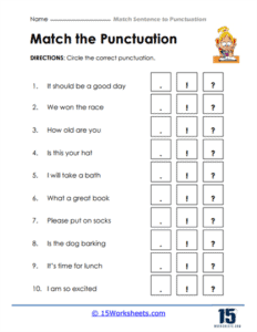 Punctuation Worksheets | Correct Symbol Usage - 15 Worksheets.com