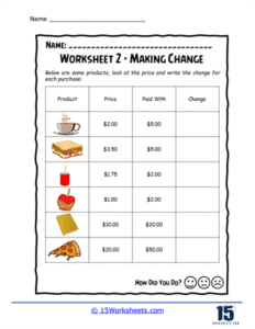 Making Change Worksheets | Learning Money - 15 Worksheets.com